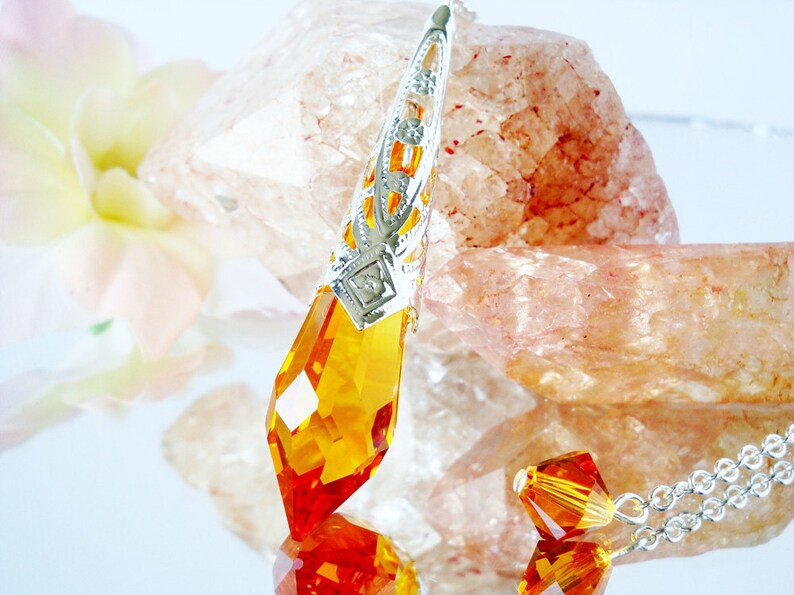 Crystal Pendulum Swarovski Crystal Topaz Dowsing Pendulum | Etsy