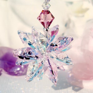 Pink Rear View Mirror Charm, Swarovski Crystal Car Mirror Charm ...