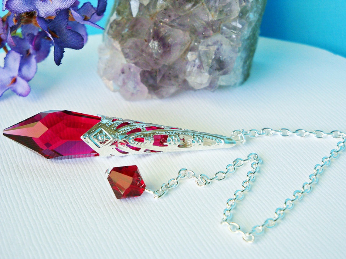 Crystal Pendulum Red Swarovski Crystal Divining Pendulum - Etsy