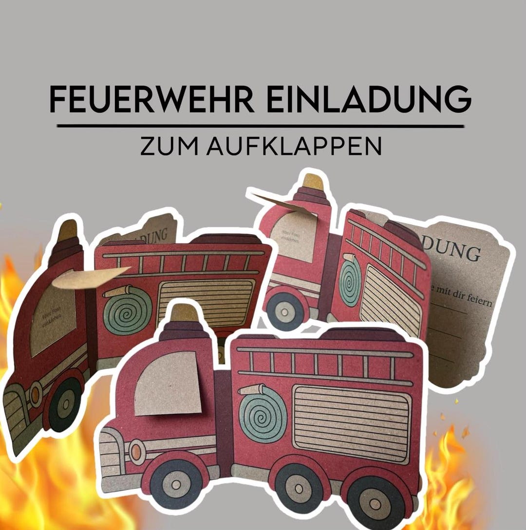 Fire Department Invitation Children's Birthday Invitation Invitation ...