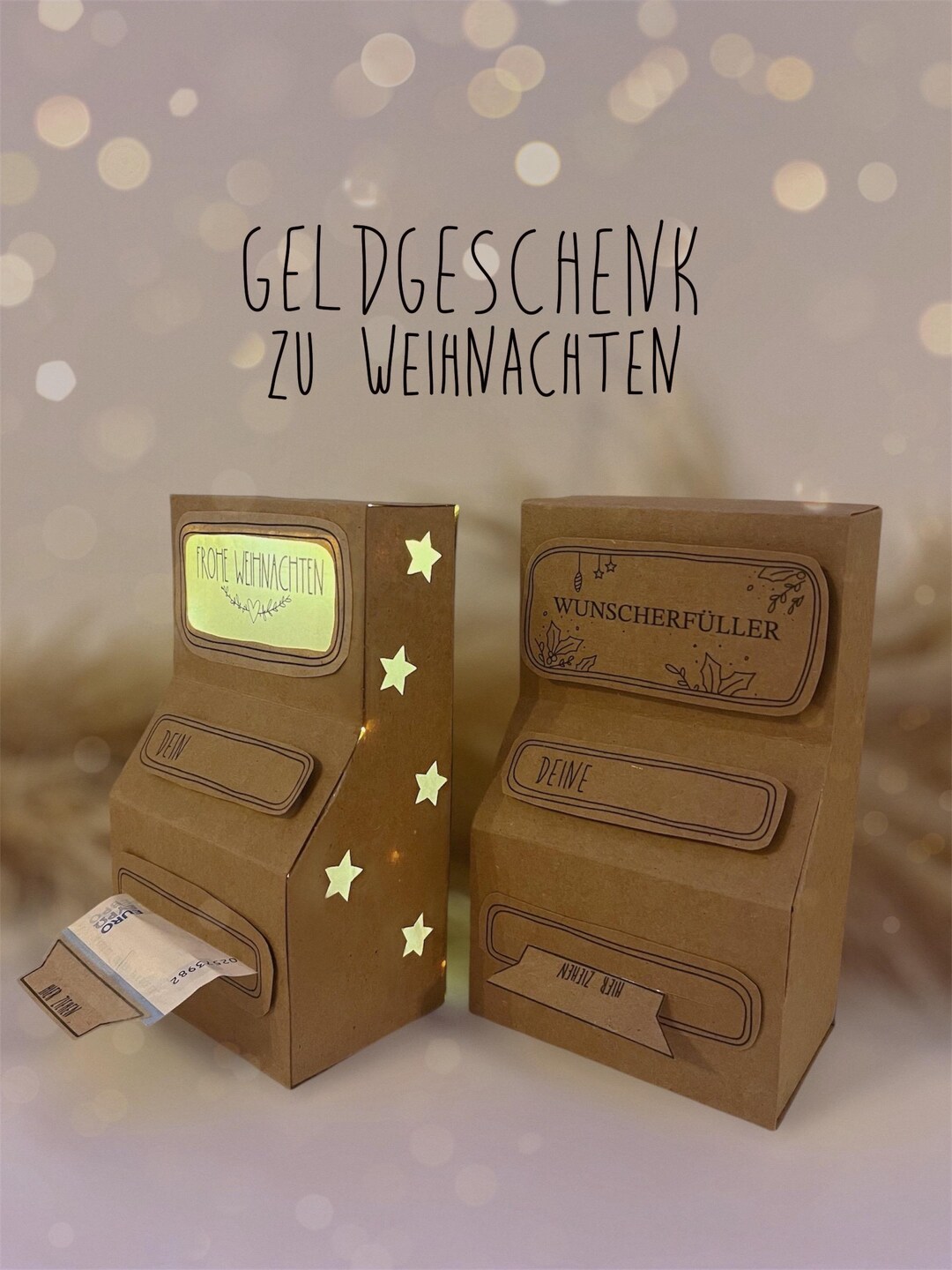 Cash Gift Gift Box ATM Money Box Craft Template - Etsy