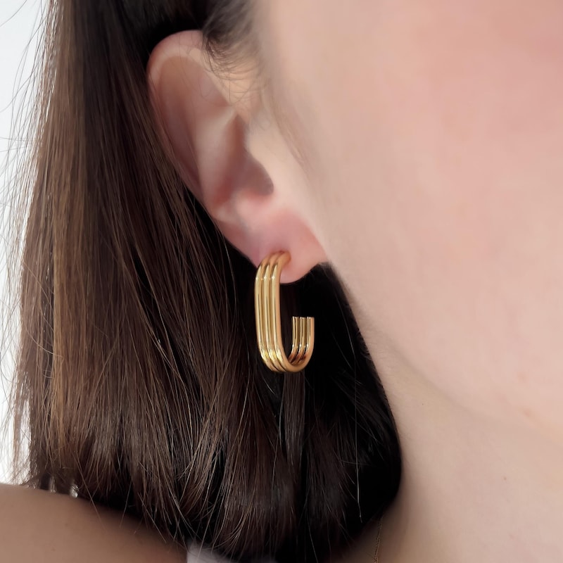 Rectangle Hoops - Etsy