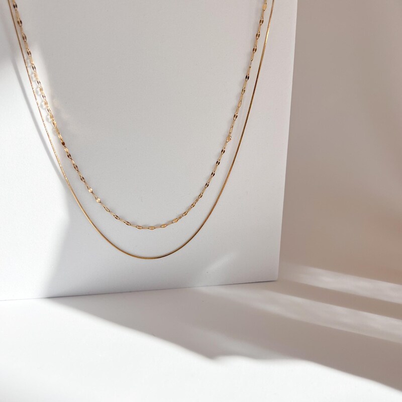 Gold Layered Necklace - Etsy