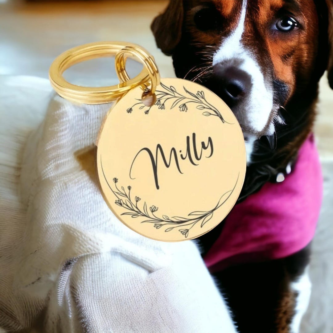 Engraved Pet Tag, Custom Dog and Cat Collar Tag (30mm) - Etsy