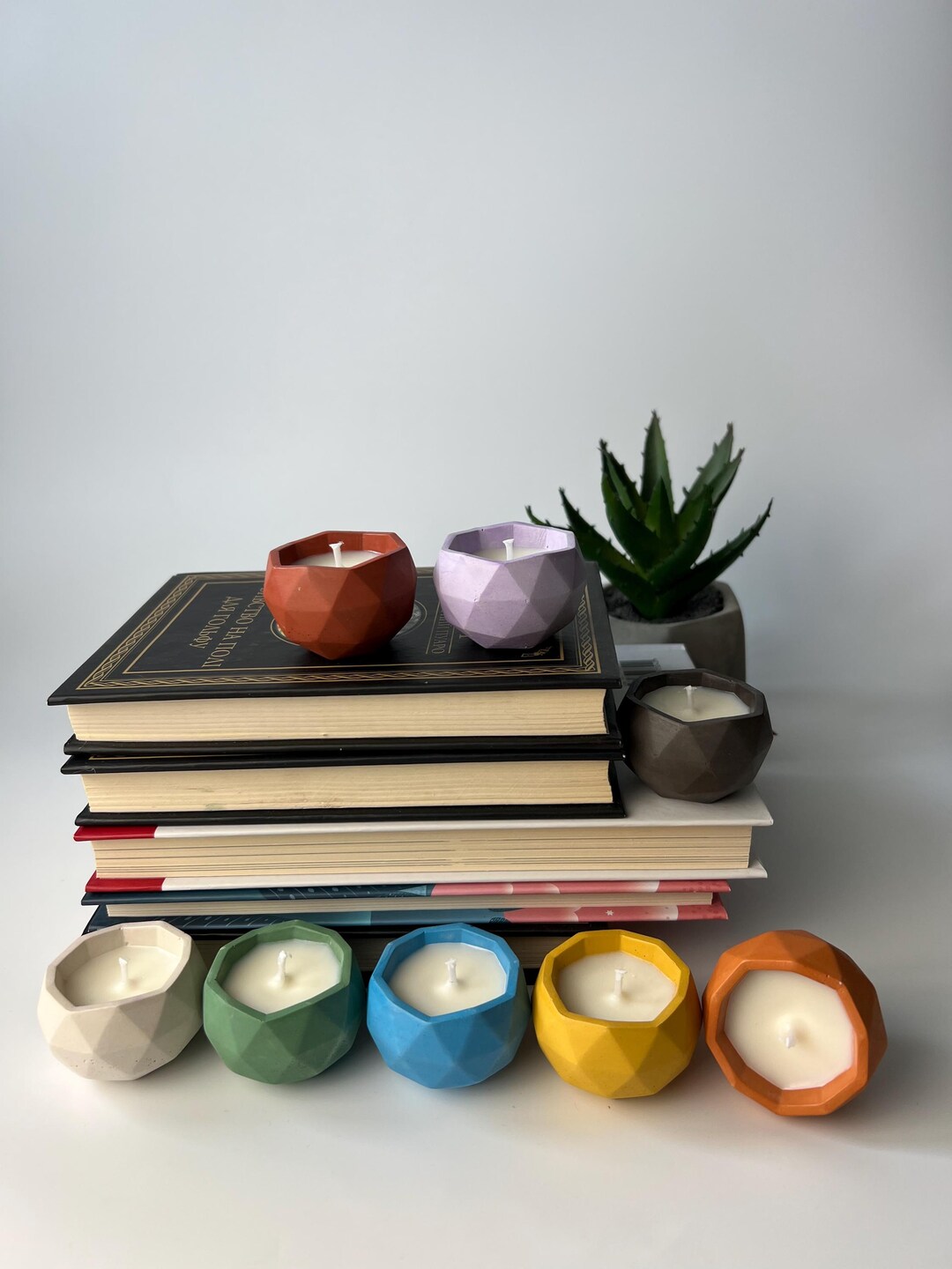 Infinity Candle Set | 8 Mini Soy Candles in Gypsum Pots | Hand-poured ...