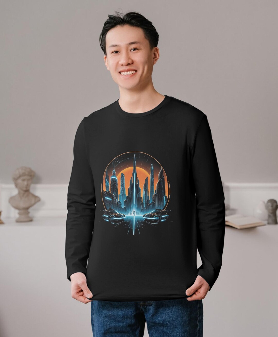 Tron-inspired Futuristic City Digital Art | Sci-fi Cyberpunk Skyline ...