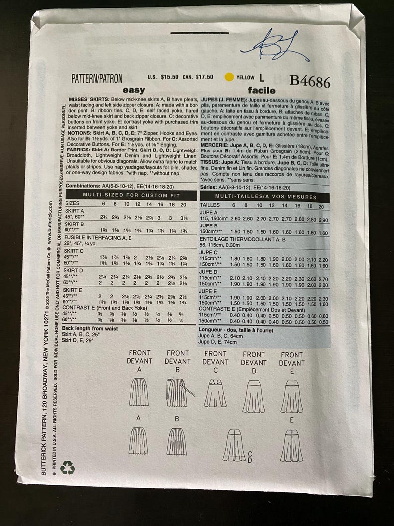 Butterick B4686 Sewing Pattern - Etsy