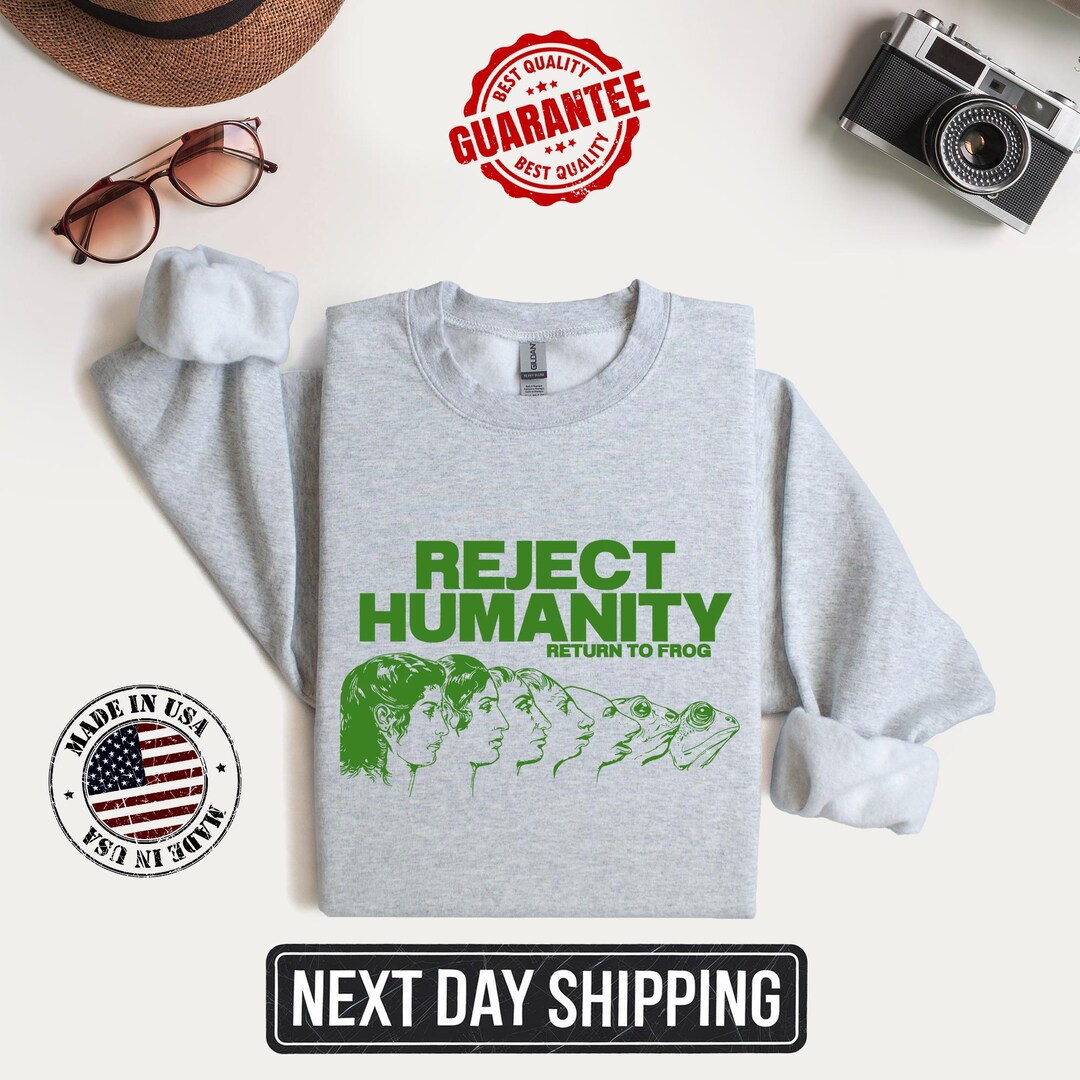 Reject Humanity Return to Frog T-shirt, Weirdcore Vintage Frog Graphic ...