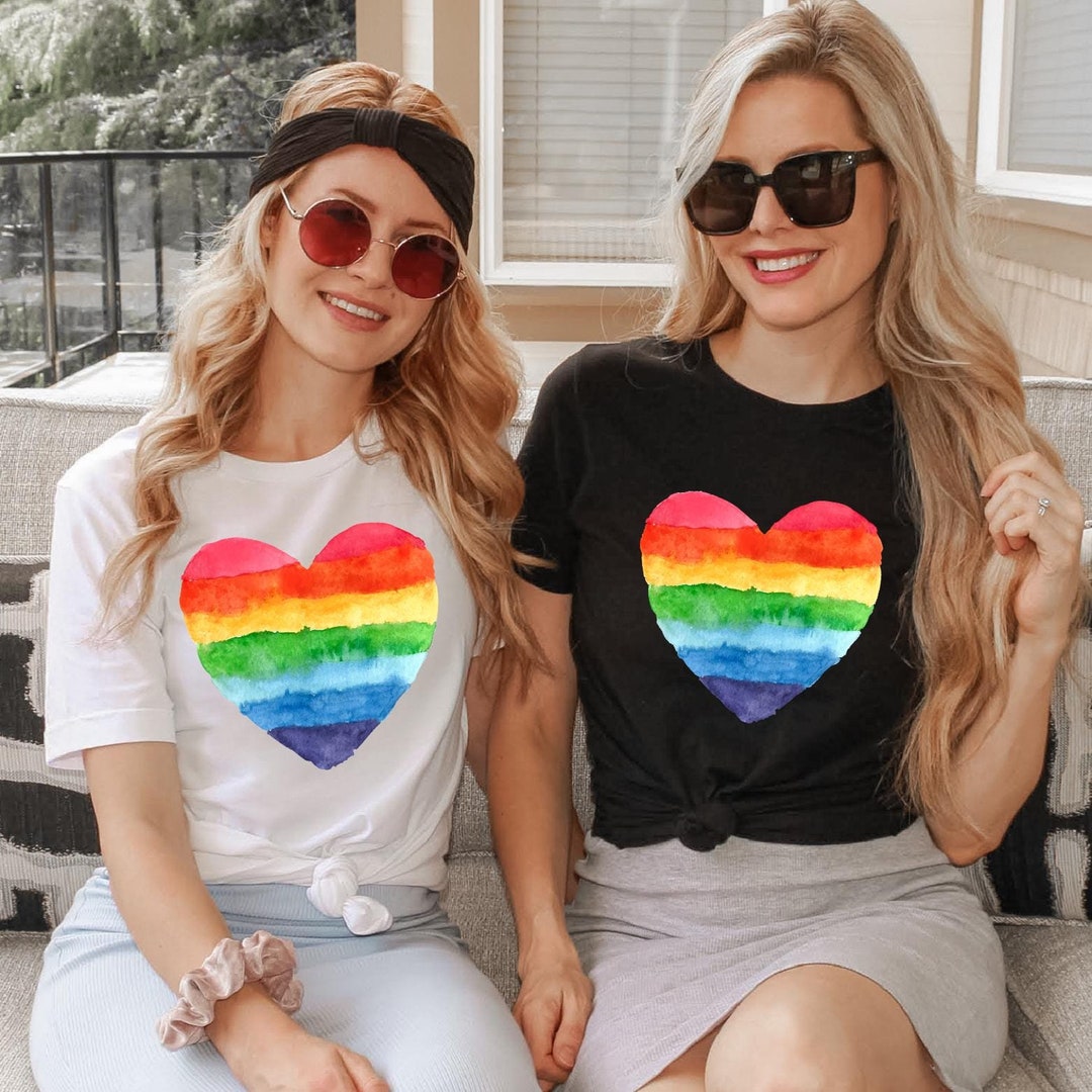 Rainbow Heart Shirt , Custom Name Sleeve Print ,custom Lgbt Sweater ...