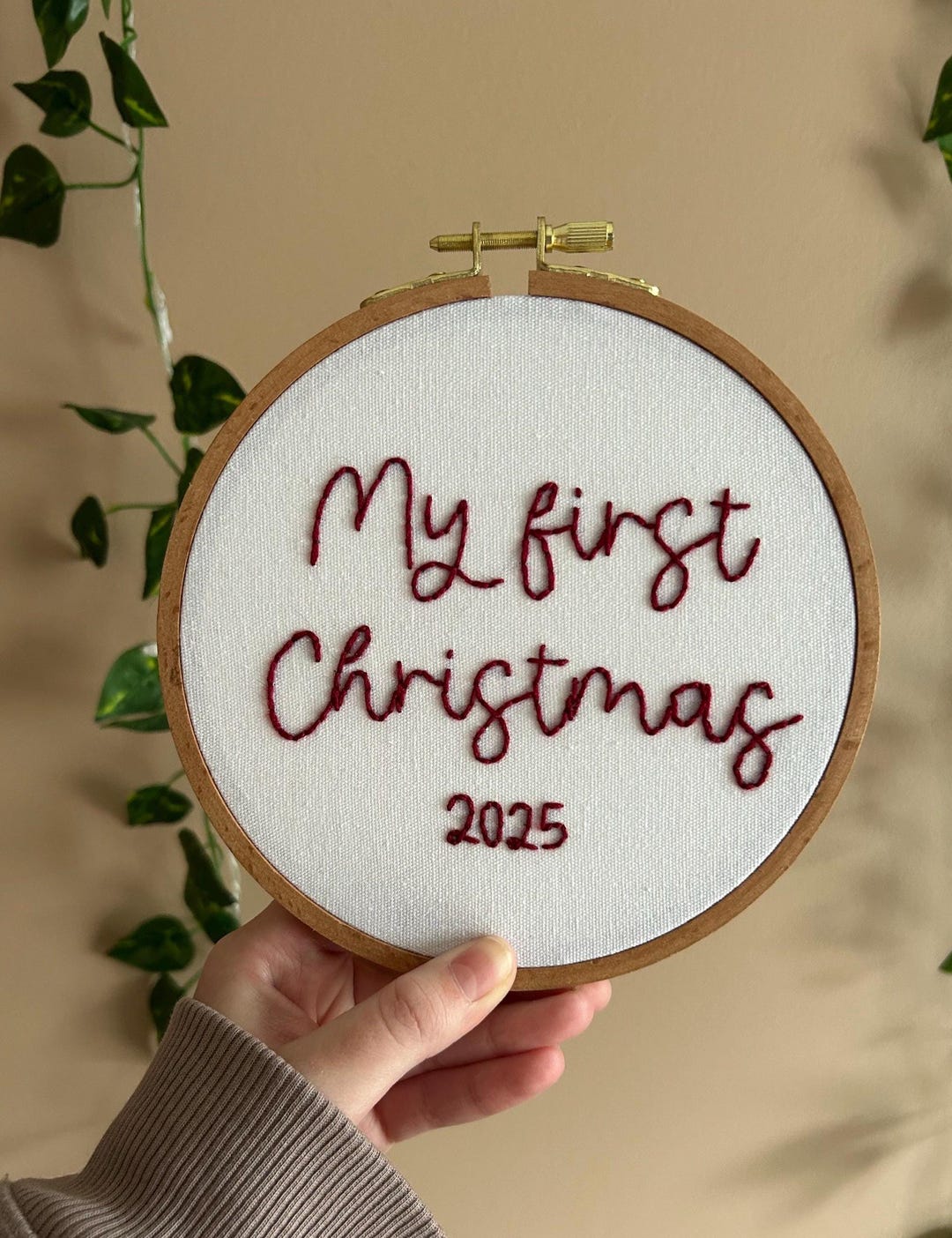 My First Christmas Hand Embroidered Sign, My First Christmas Photo Prop ...