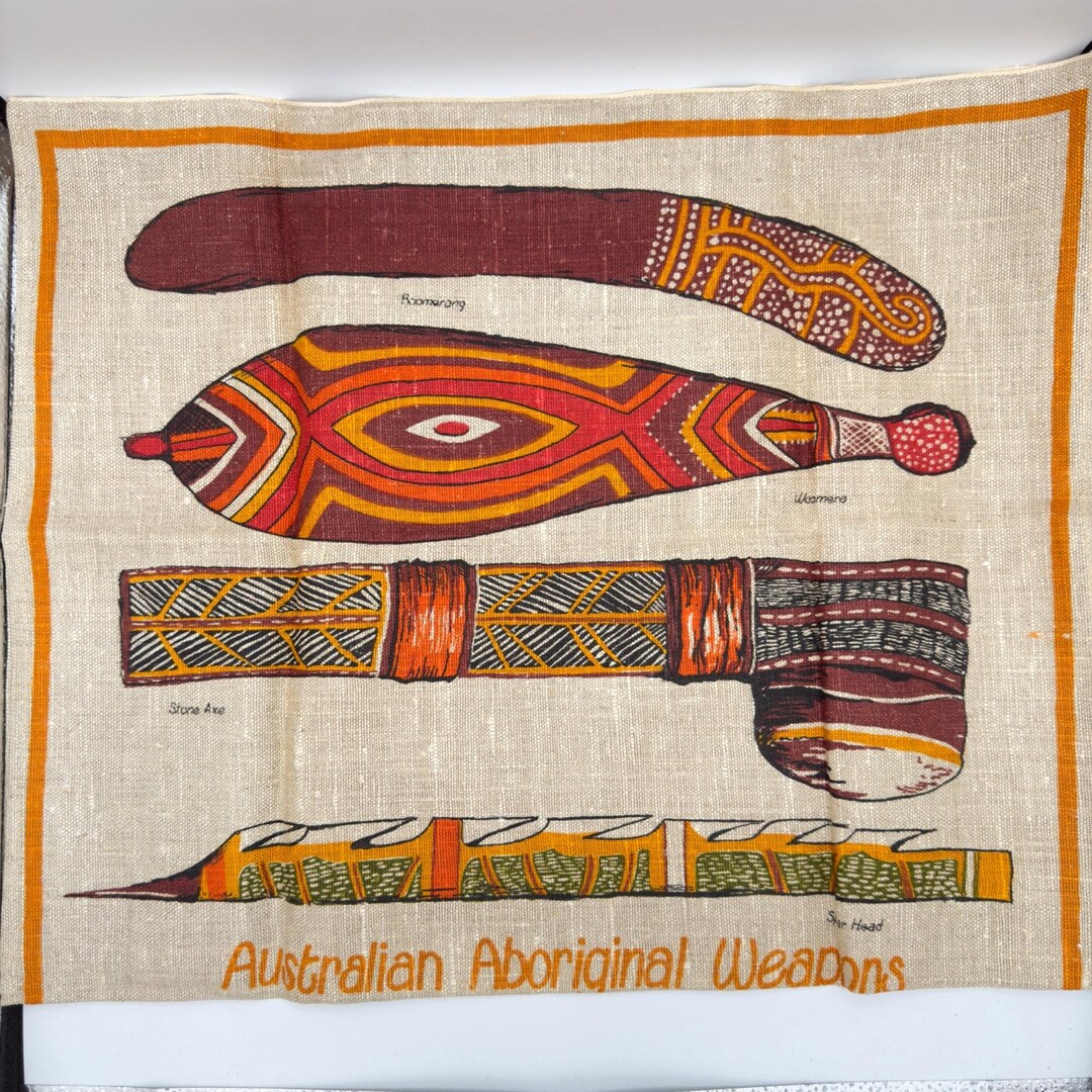 Heil Aboriginal Art Australia 100% Pure Linen Kitchen Tea Towel Flax ...