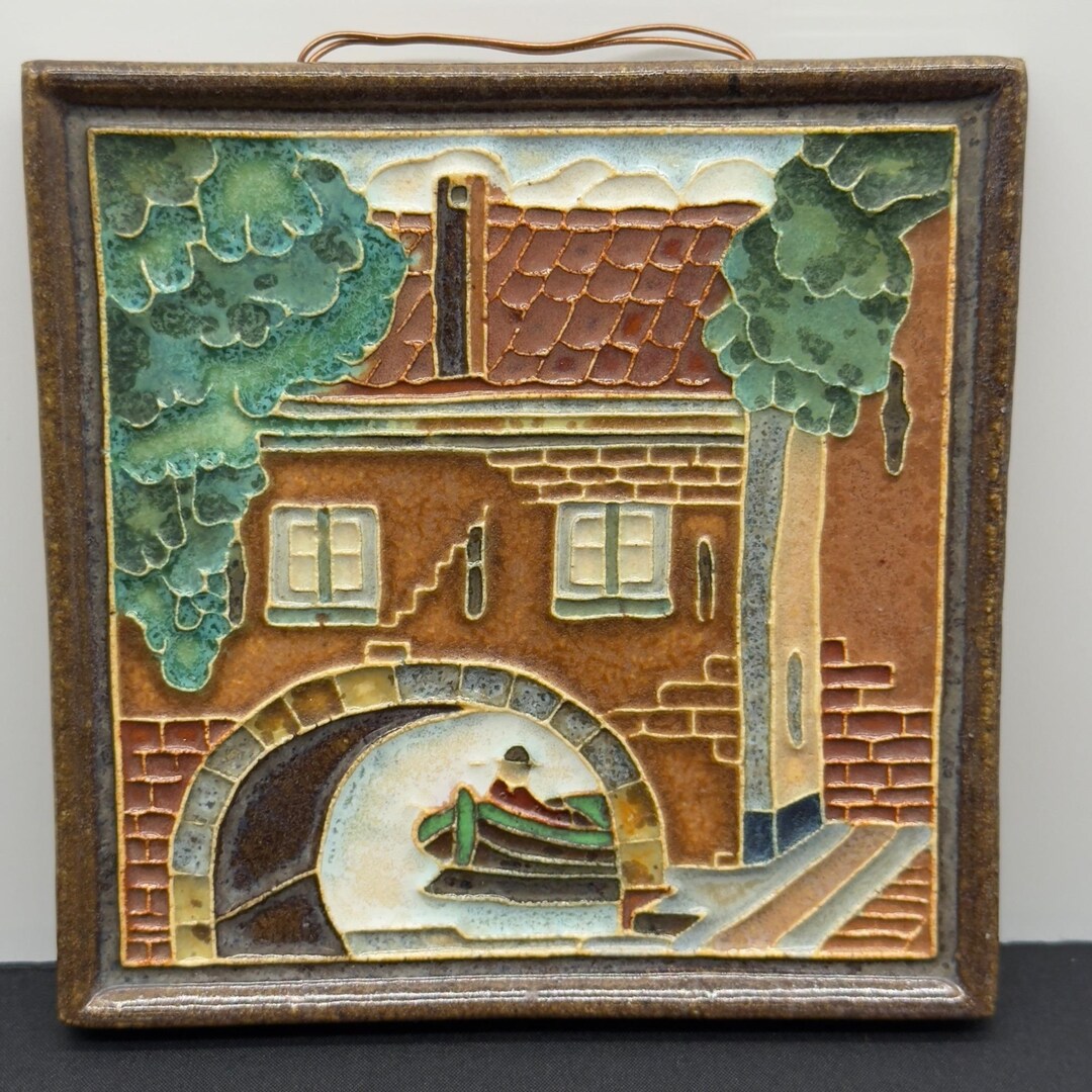 Porceleyne Fles Cloisonne Delft Watergate Waterpoort Tile 4.5" 11.5cm ...