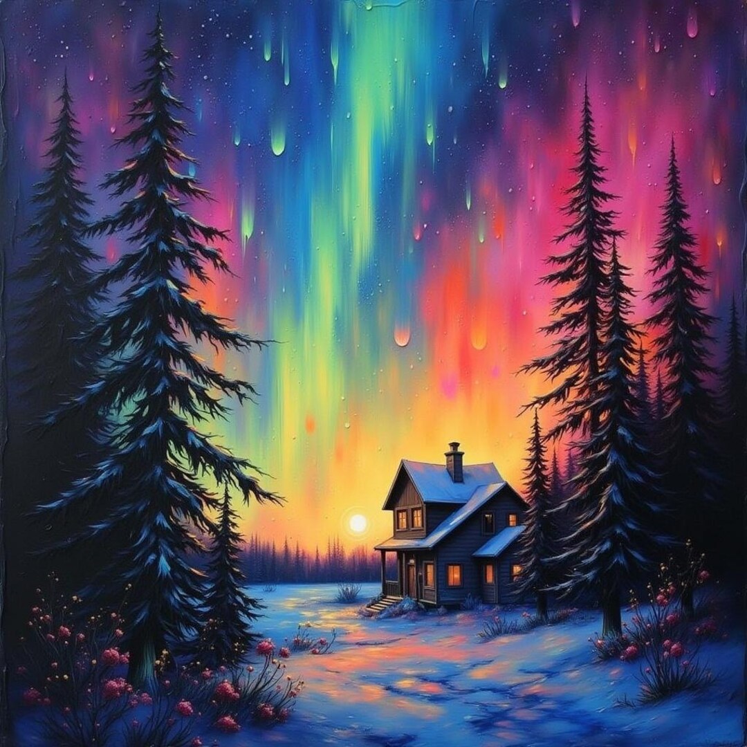 Northern Cabin - -digital Art - Etsy