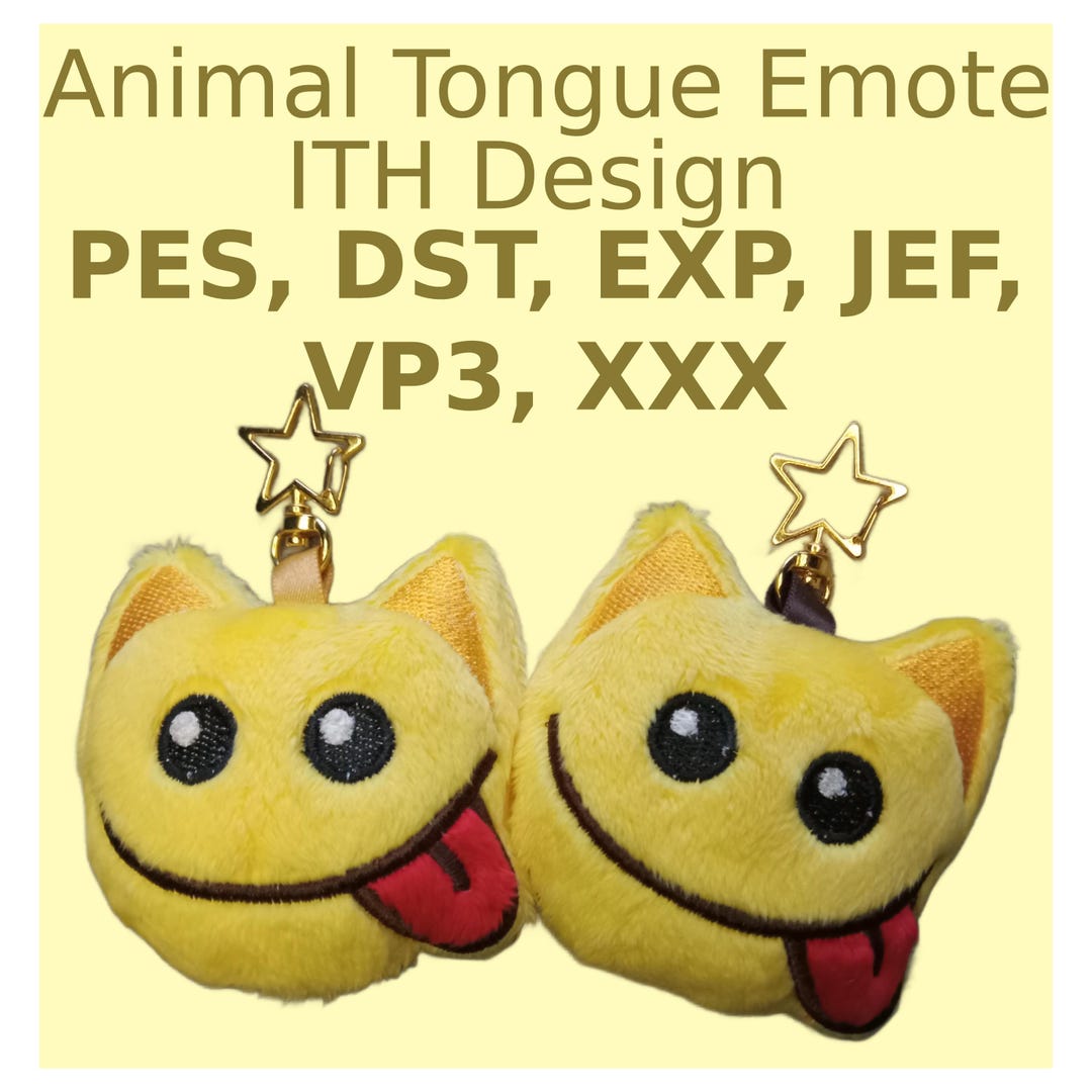 Animal Jam Tongue Emote ITH Embroidery Keychain Design - Etsy