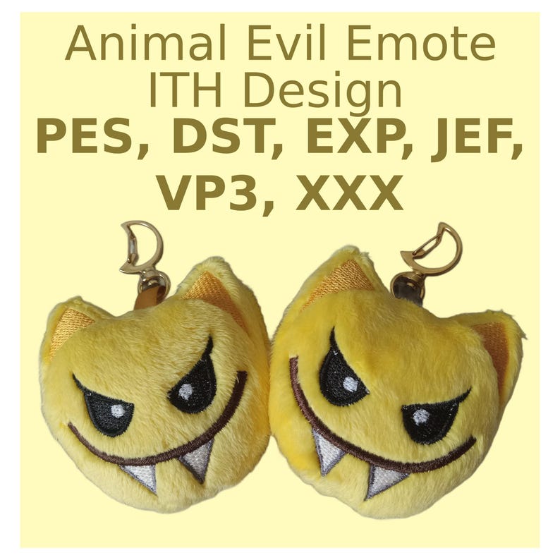 Animal Jam Evil Emote ITH Embroidery Keychain Design - Etsy