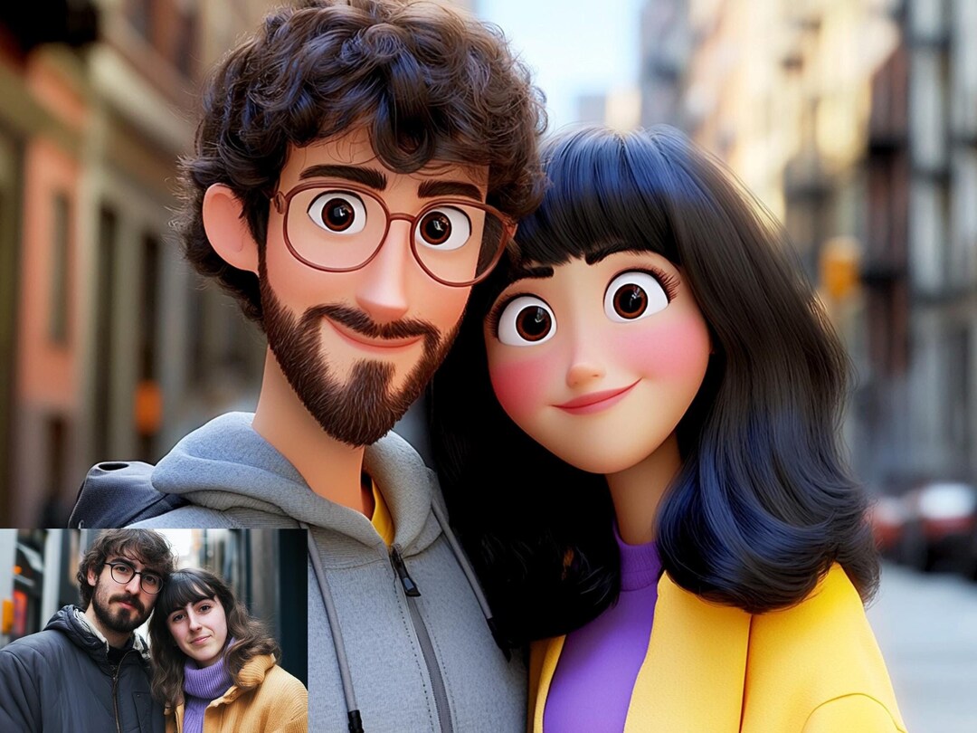 Pixar-inspired Custom Cartoon Animation Personalised Family Digital ...