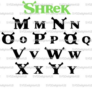 Shrek Font SVG and TTF Full Alphabet, Numbers, and Special Characters ...