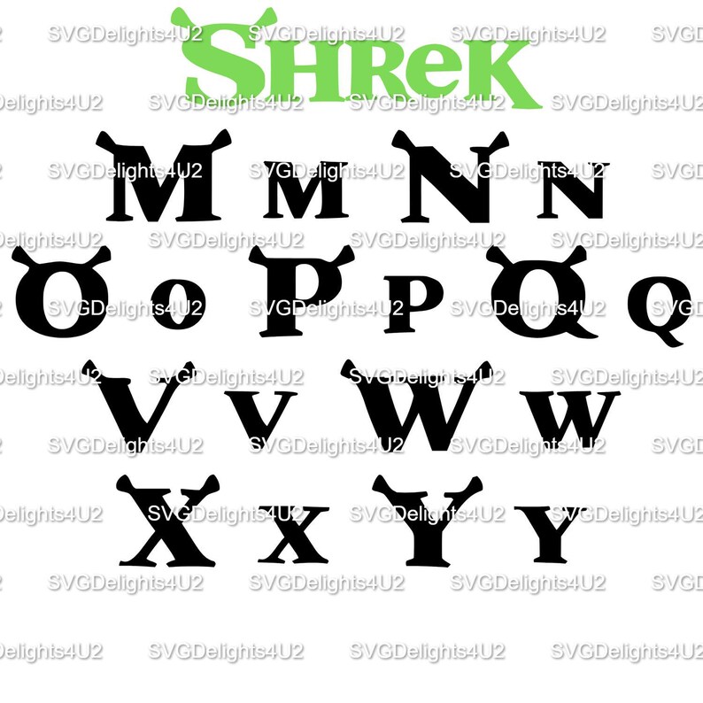 Shrek Font SVG and TTF Full Alphabet, Numbers, and Special Characters ...