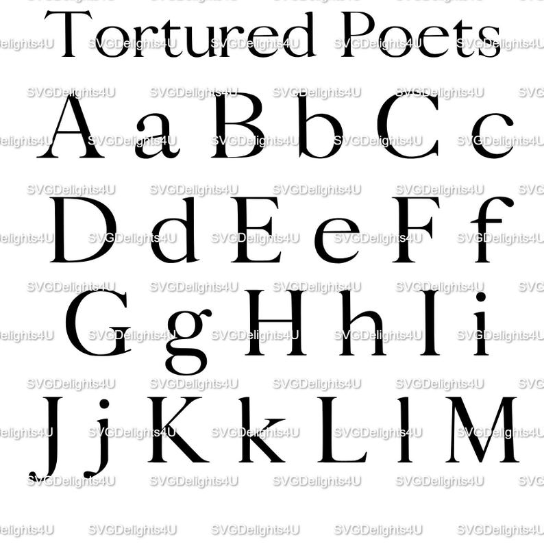 Taylor Swift the Tortured Poets Department TTPD Font SVG and TTF Full ...