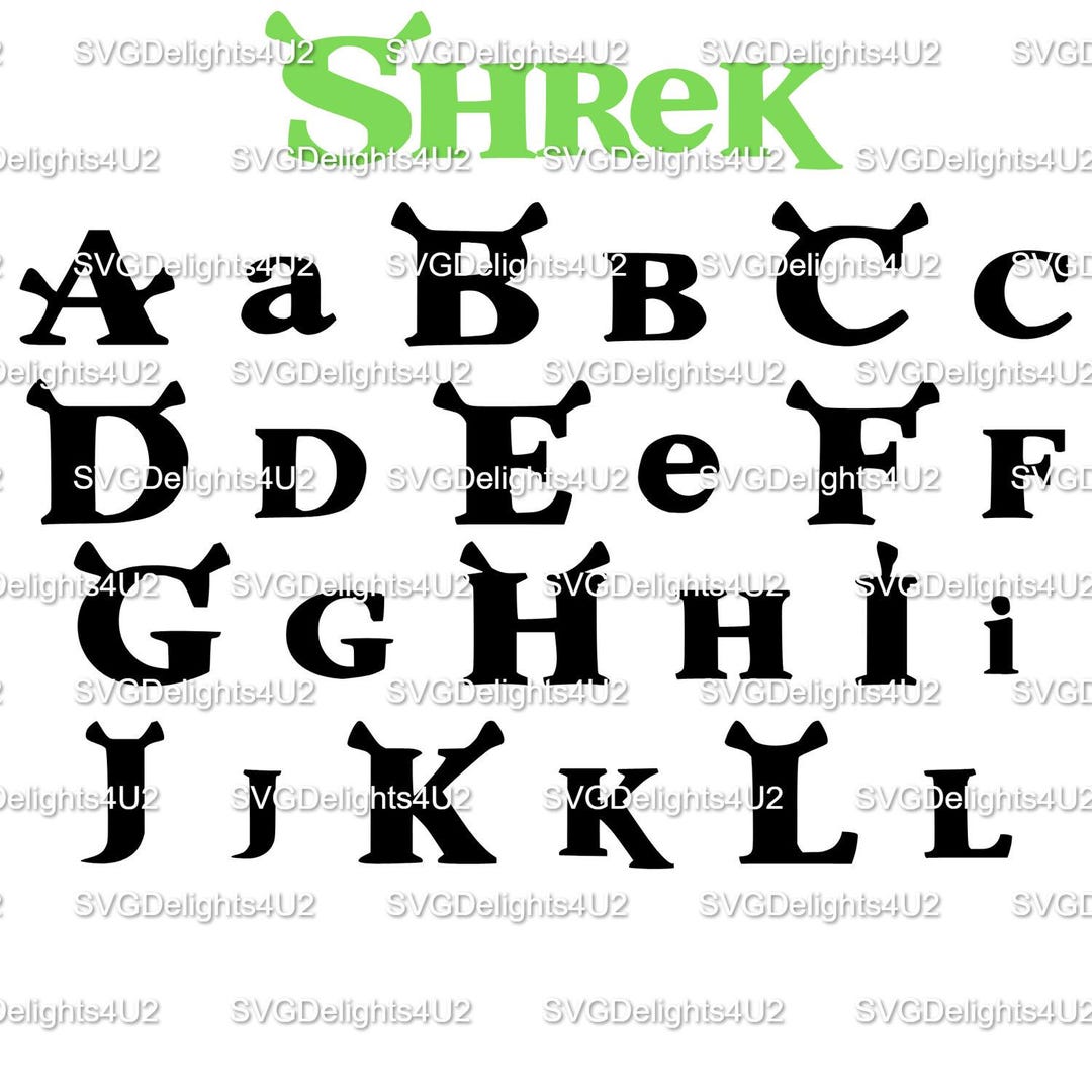 Shrek Font SVG and TTF Full Alphabet, Numbers, and Special Characters ...