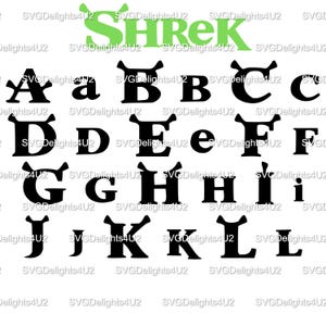Shrek Font SVG and TTF Full Alphabet, Numbers, and Special Characters ...