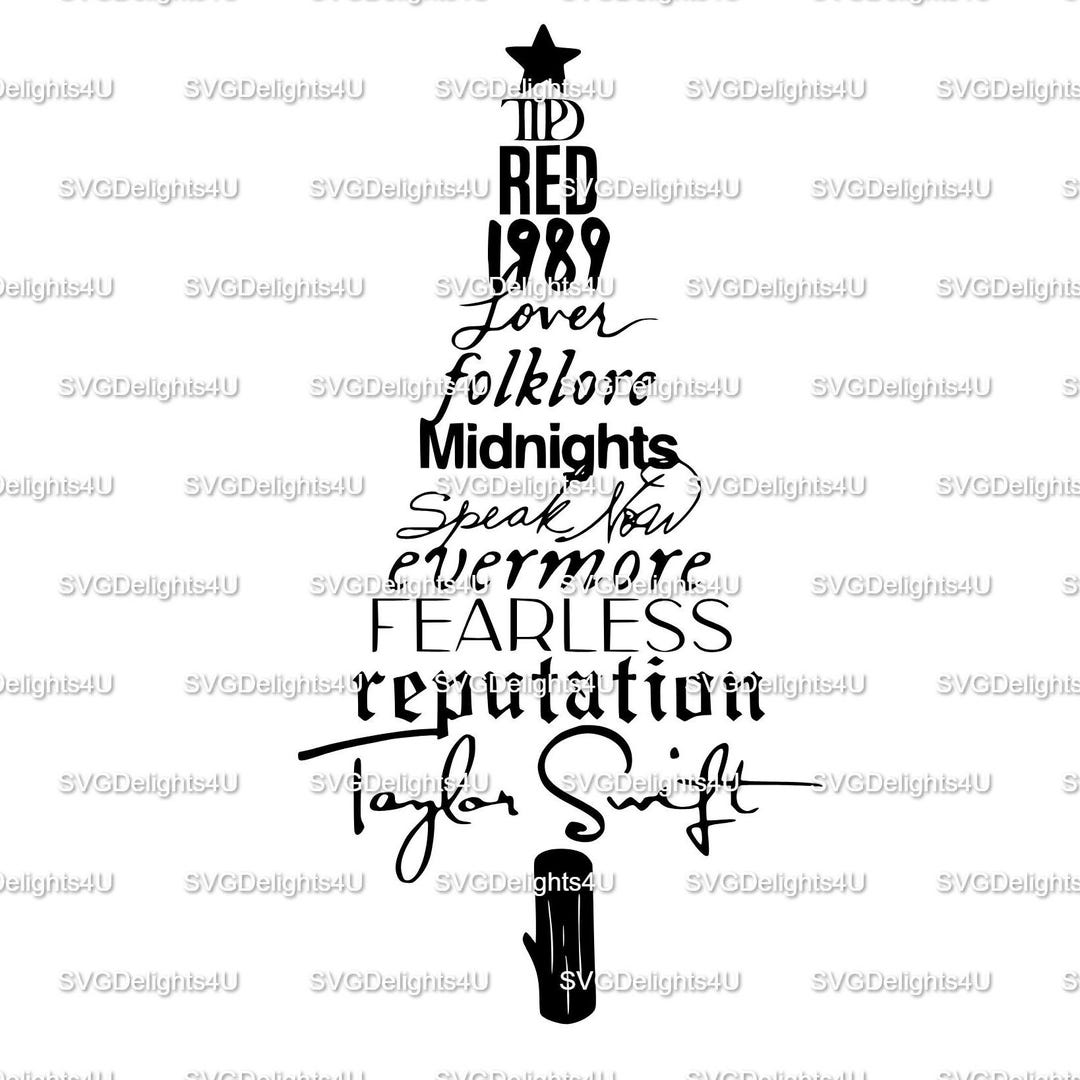 Taylor Swift Eras Tour Christmas Tree UPDATED TTPD SVG - Etsy