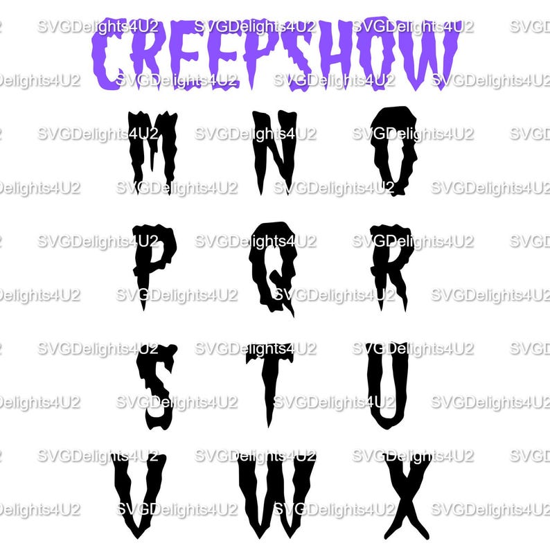 Creepshow Horror Movie Font SVG and TTF Full Alphabet, Numbers, and ...