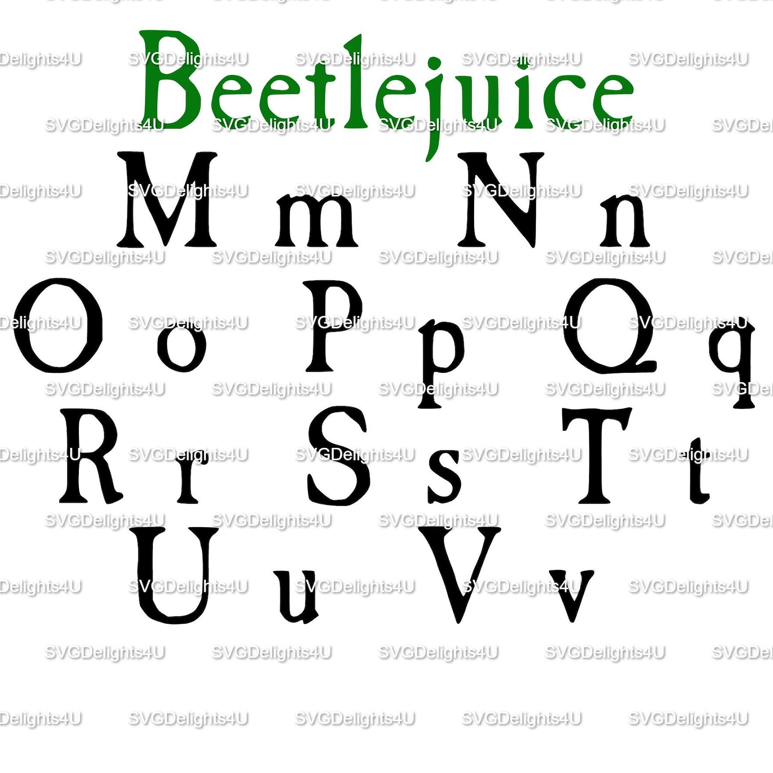 Beetlejuice Movie Font SVG and TTF Full Alphabet , Number 0 9, and ...