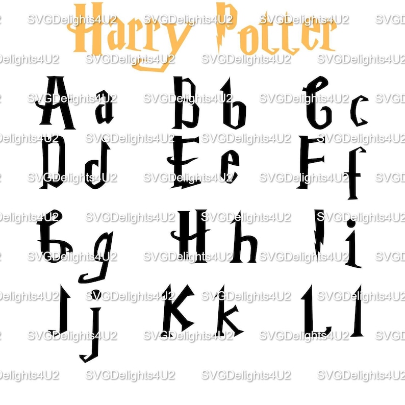 Harry Potter J. K. Rowling Font SVG and TTF Full Alphabet - Etsy