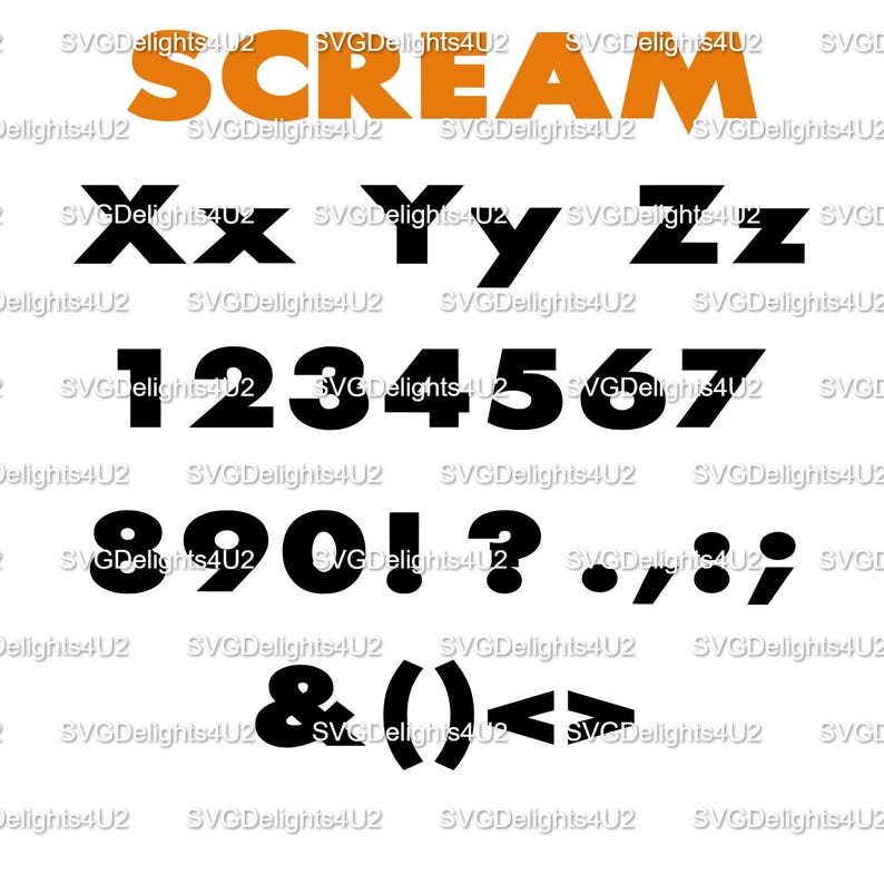 Scream Horror Movie Font SVG and TTF Full Alphabet, Numbers, and ...