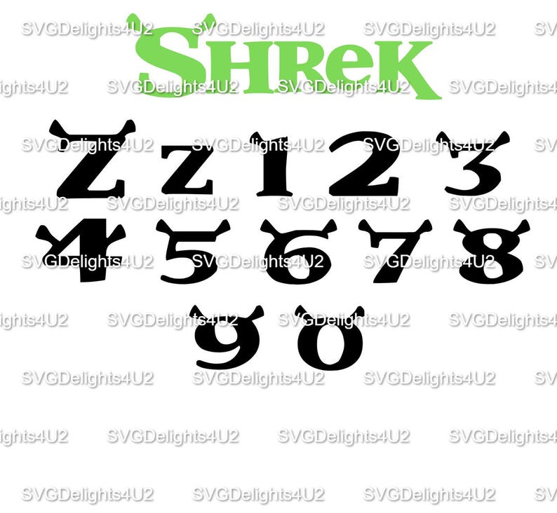 Shrek Font SVG and TTF Full Alphabet, Numbers, and Special Characters ...