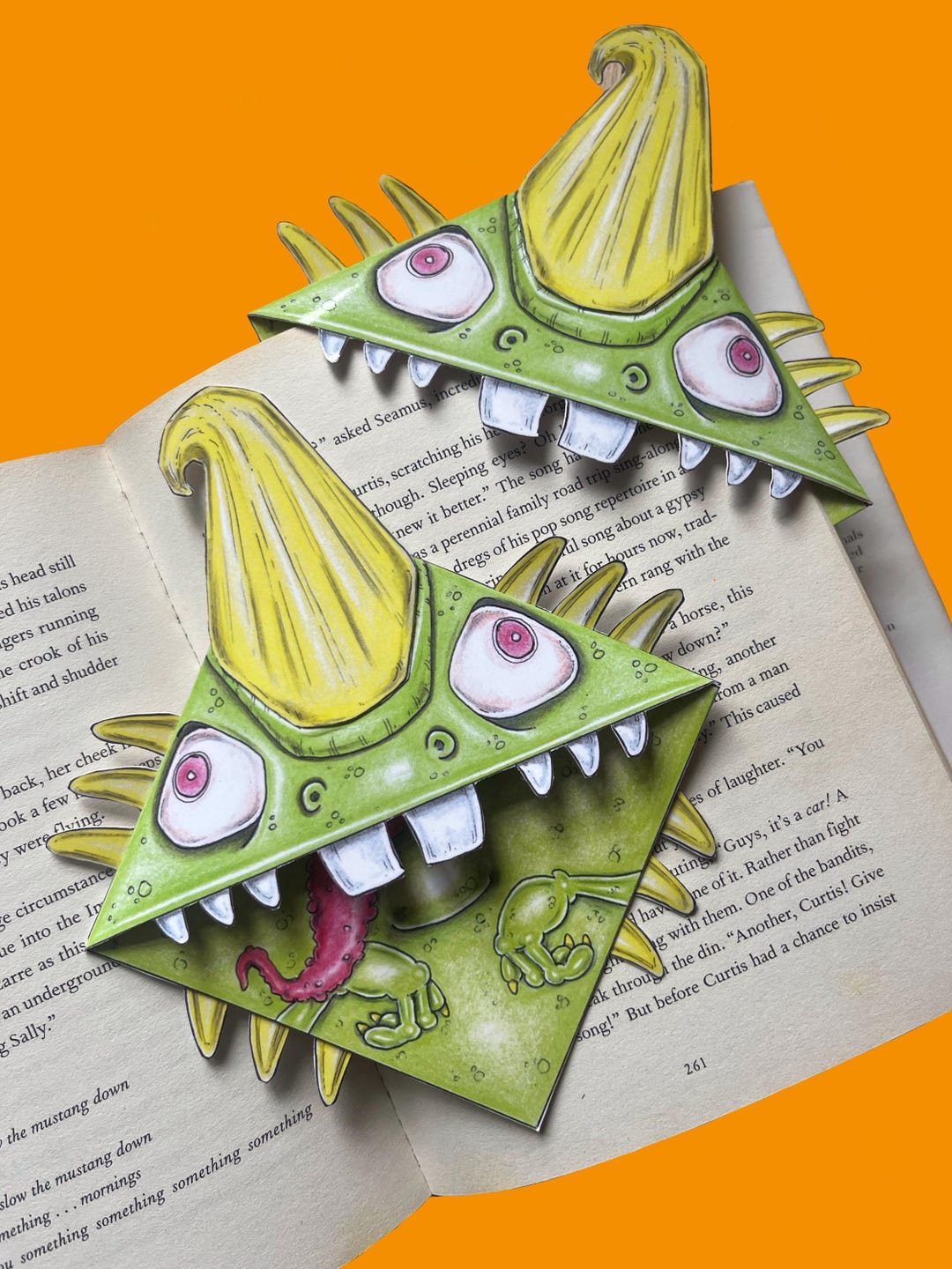 Monster Corner Bookmark: Tree Creeper Design, Gift for Bookworms - Etsy
