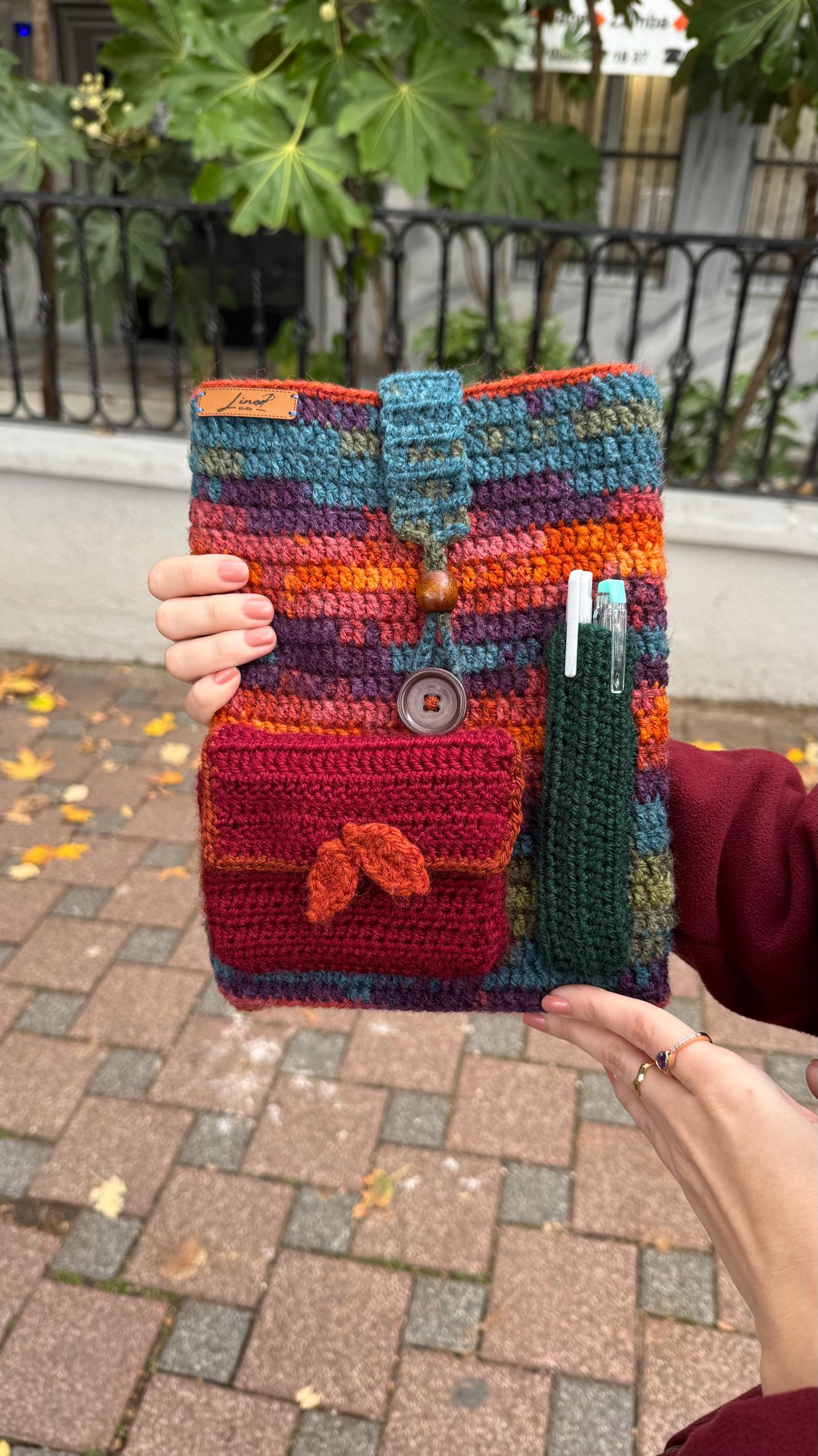 Autumn Book Cover Crochet Bookcover tablet Sleeve organizer Crochet ...