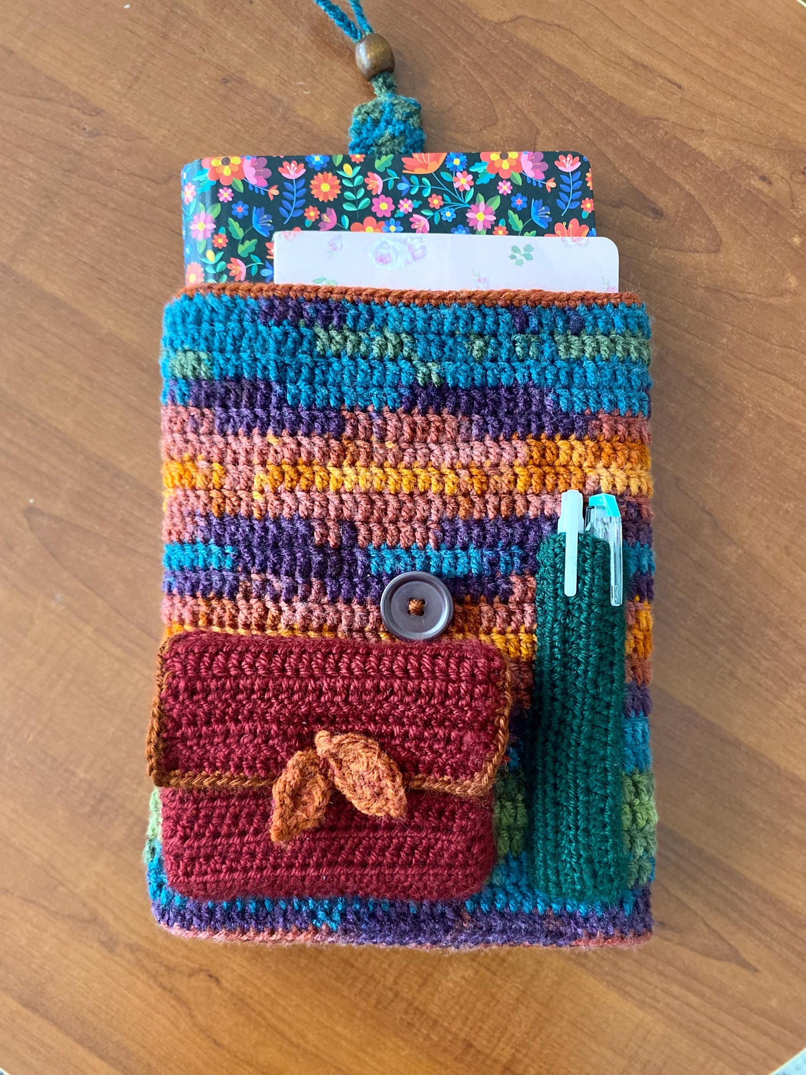 Autumn Book Cover Crochet Bookcover tablet Sleeve organizer Crochet ...