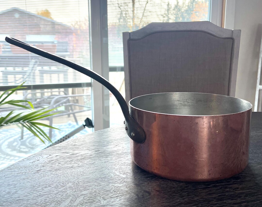 Vintage Heavy Copper Pot With Iron Handle 3lb 11oz - Etsy