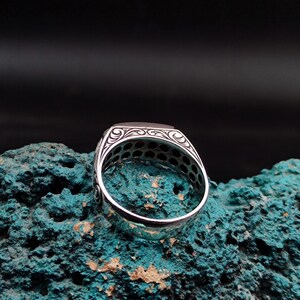 Silver Men's Ring With Kalima Tawhid Written on Agate Stone, Light ...