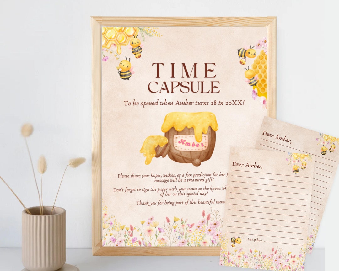 Bee Time Capsule Template, Honey Bee First Birthday, Bumble Bee Decorations, 1st Beeday Party ...