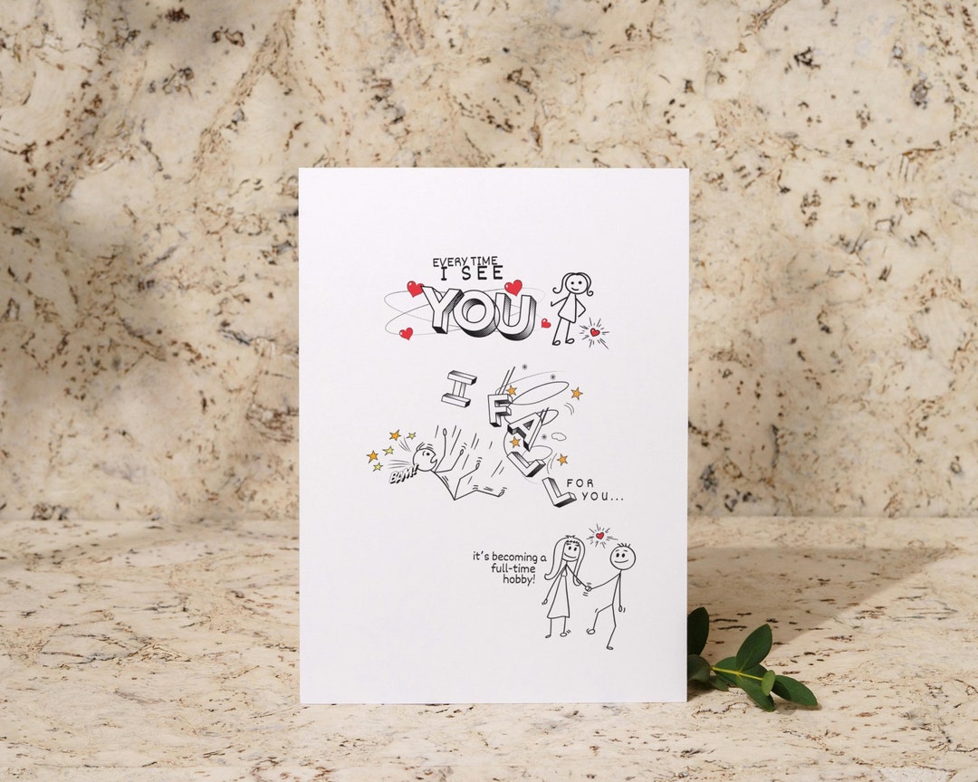 Funny Stickman Anniversary Card, Vintage Comic Book Style, Fun Super ...