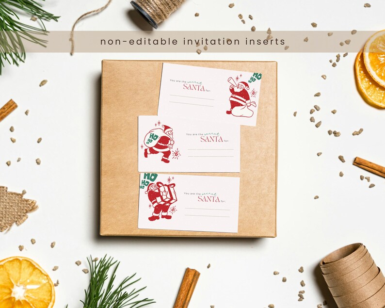 Secret Santa Questionnaire Bundle, Christmas Secret Gift Exchange Kit ...