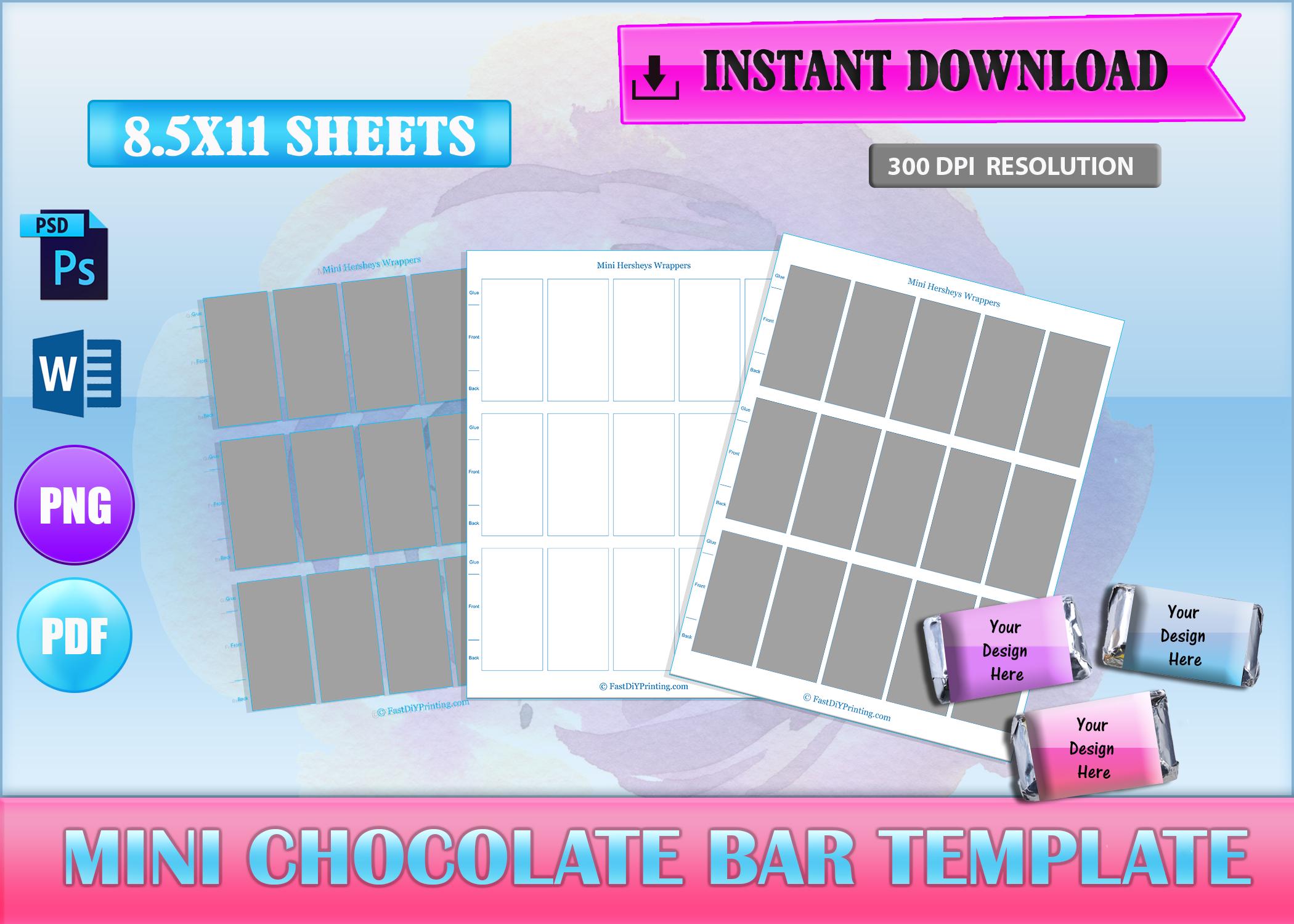 Mini Chocolate Wrappers, Template, DIY Your Personal Party Favors ...