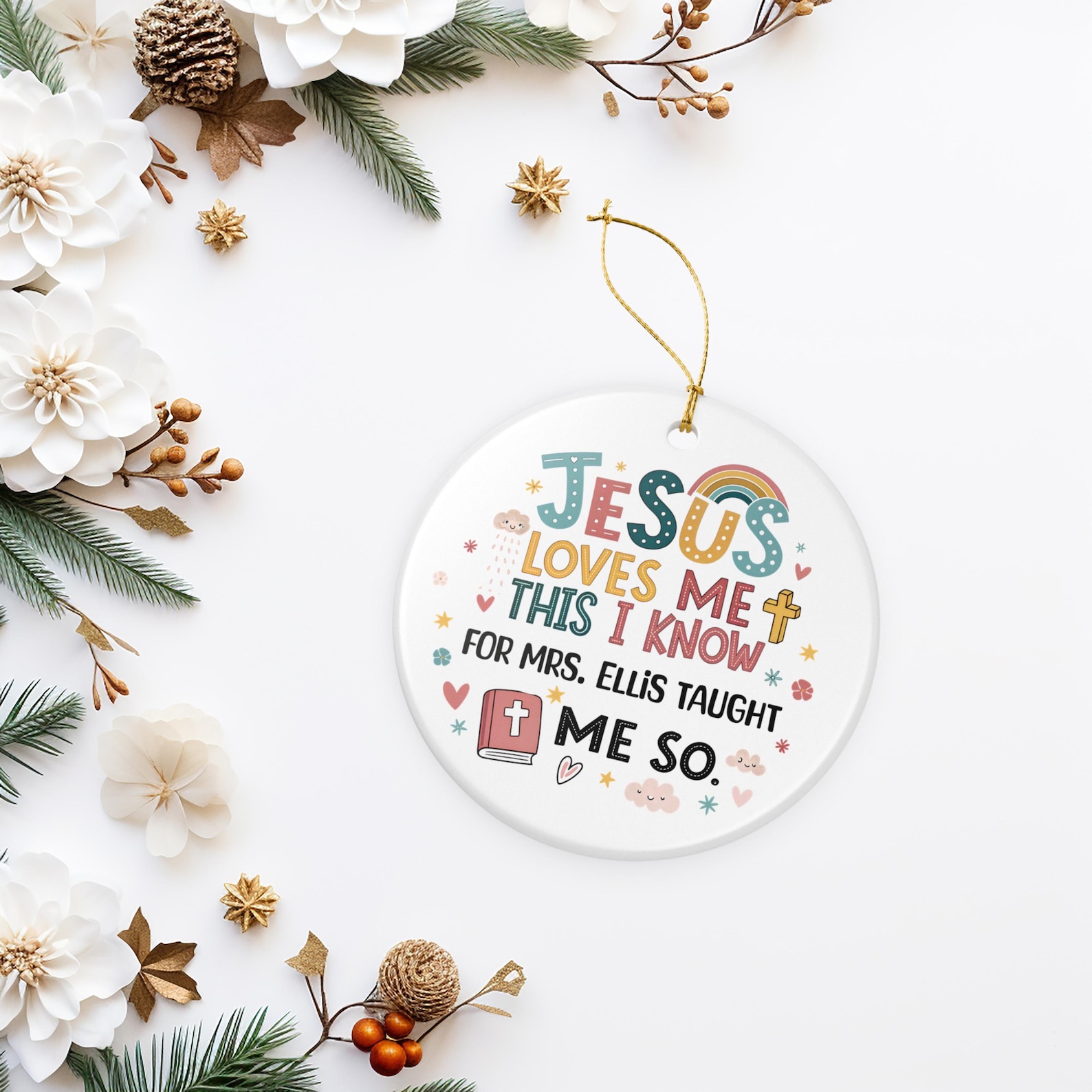 Personalized Sunday School Teacher Ornament: Christian Appreciation ...