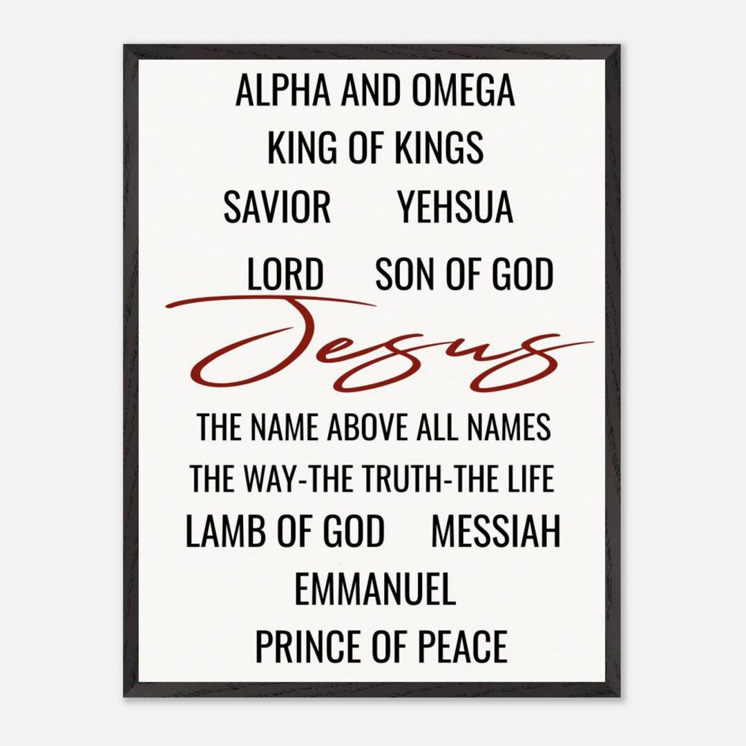 Christian Wall Art Framed Names of Jesus Christian Art Framed Poster ...