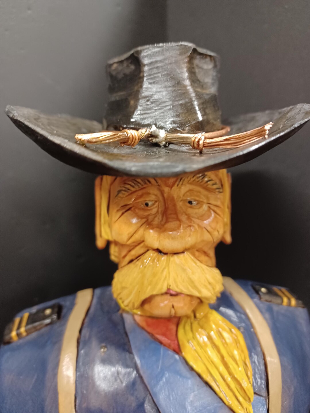 Old West Calvary, Folk Art, Figurine, Basswood, Hand Carved, Cowboy ...