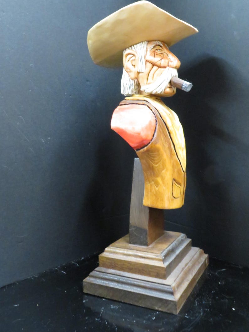 Cowboy, Hand Carved, Wood Carvings, Wooden Figurines, Folk Art, Old ...