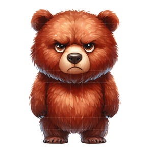 Grumpy Bears Clip Art Angry Bears Set of 8 Transparent Background High ...