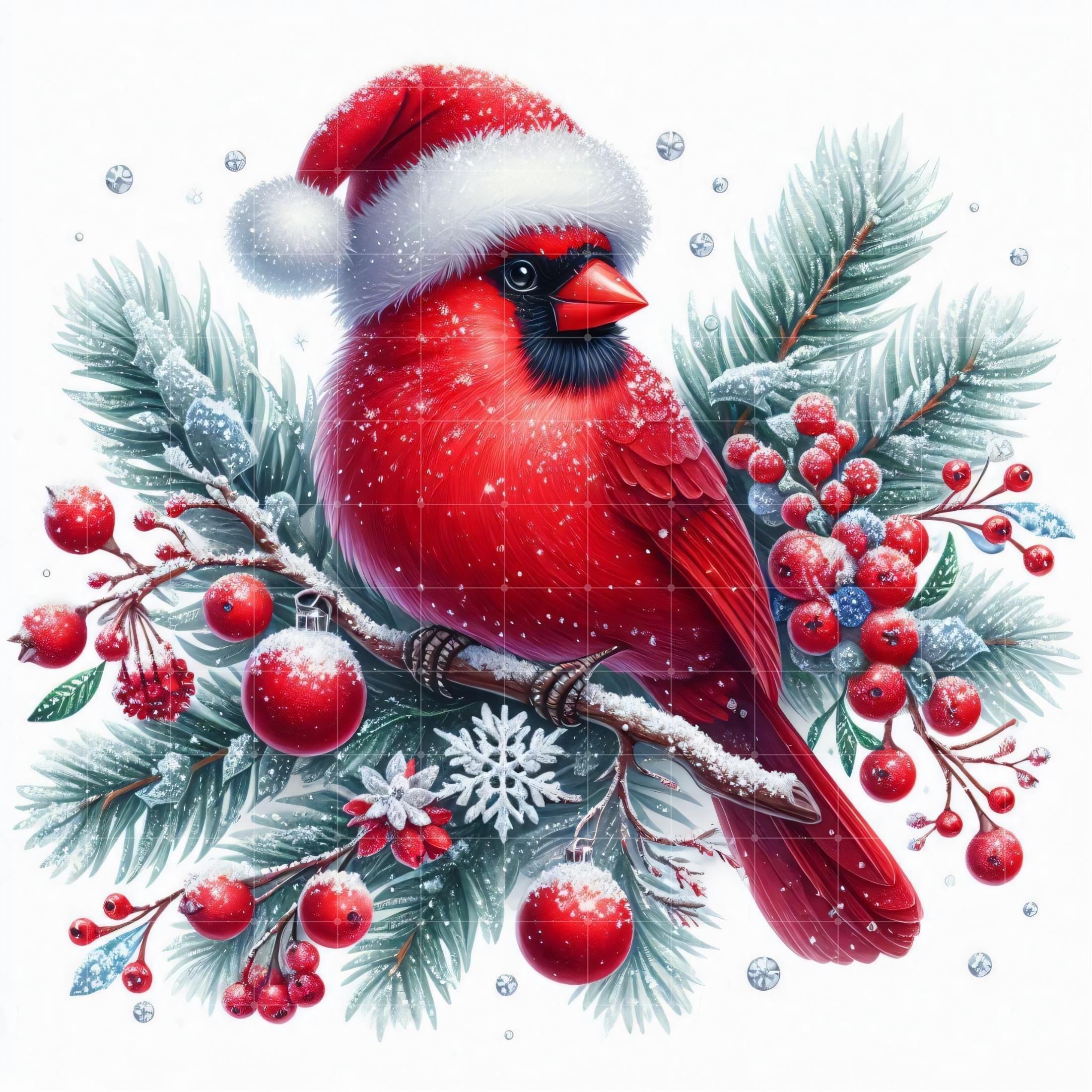 Christmas Cardinal Bird Clip Art Set of 8 High Quality 300 DPI Jpegs ...