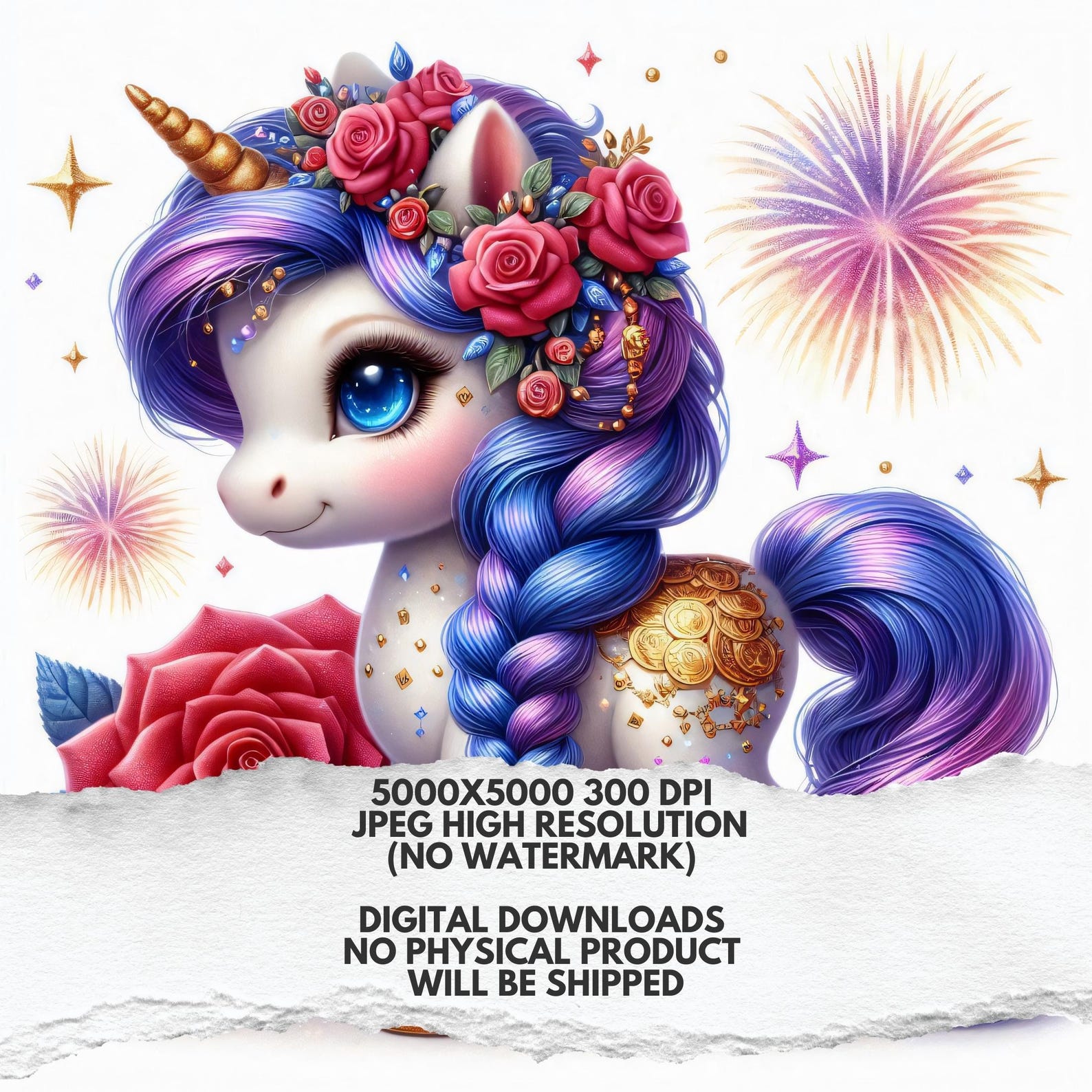 Unicorn's New Year Celebration Clip Art | Set of 8 | High Quality 300 ...