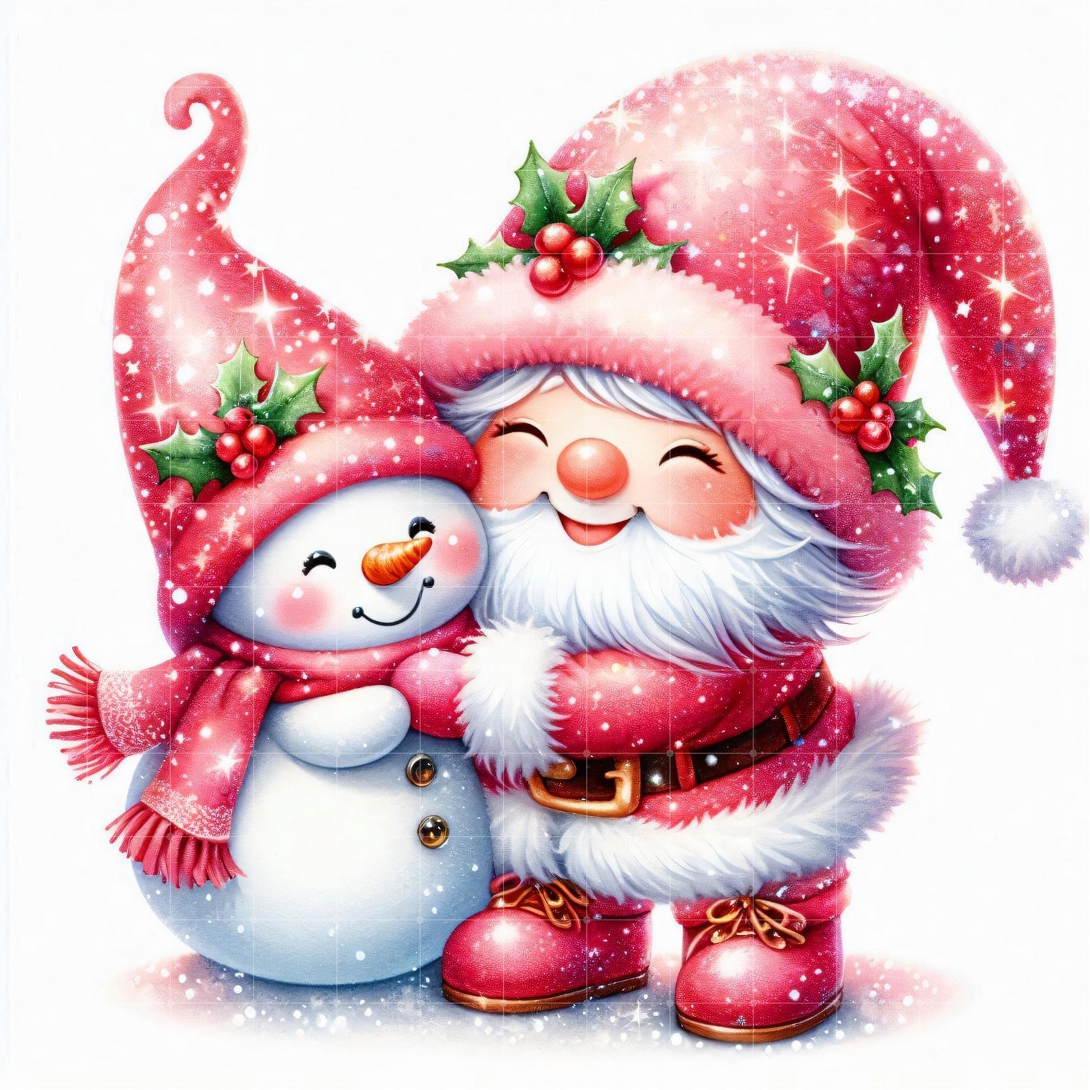 Pink Snowman Playmate Gnome Clip Art | Set of 8 | High Quality 300 DPI ...