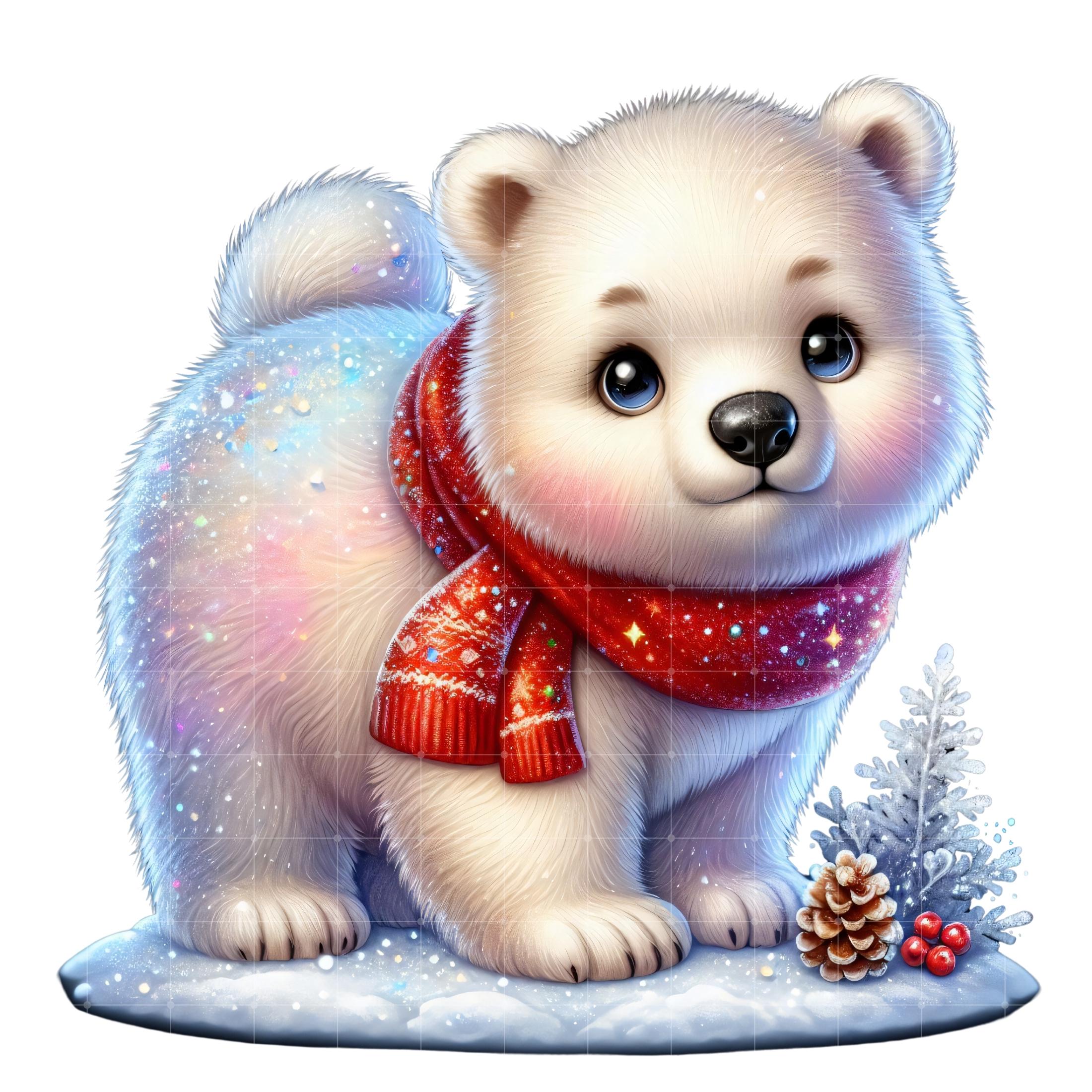 Cute Bear | Cozy Polar Bear Clip Art | Set of 8 | Transparent ...