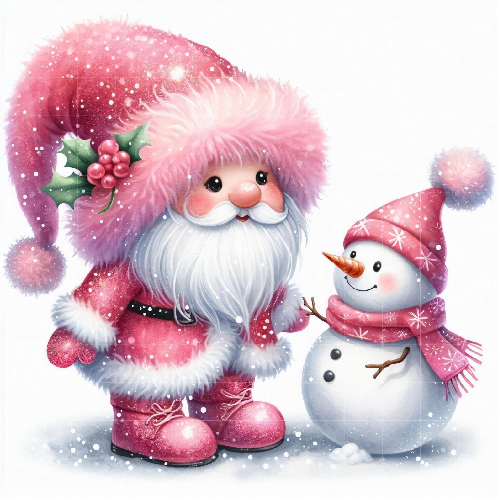 Pink Snowman Playmate Gnome Clip Art | Set of 8 | High Quality 300 DPI ...